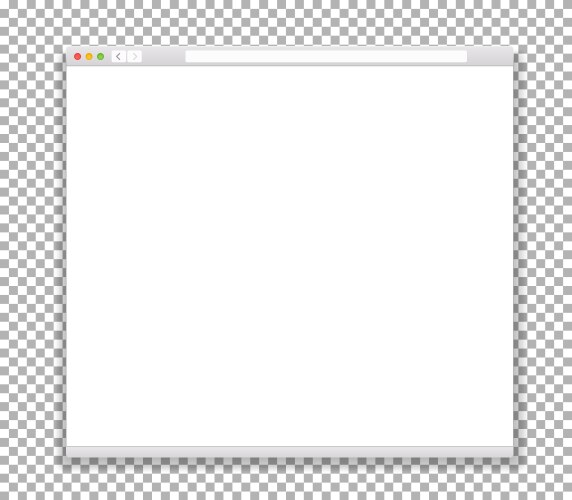 Transparent browser window website mockup frame Vector Image