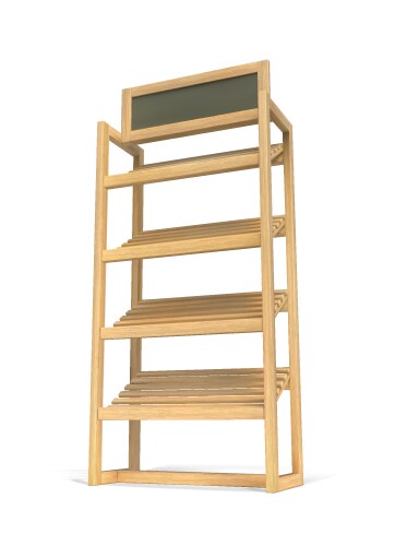 Wooden rack storage stand Royalty Free Vector Image