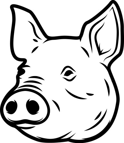 Pig head portrait isolated Royalty Free Vector Image