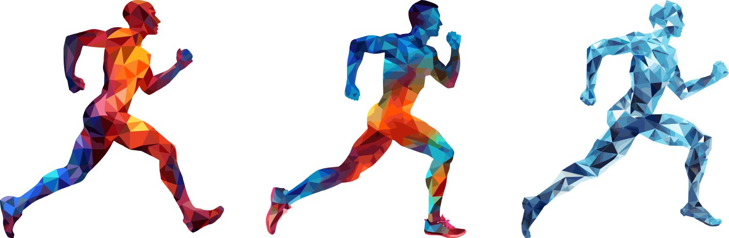 Running men and women black silhouettes isolated Vector Image