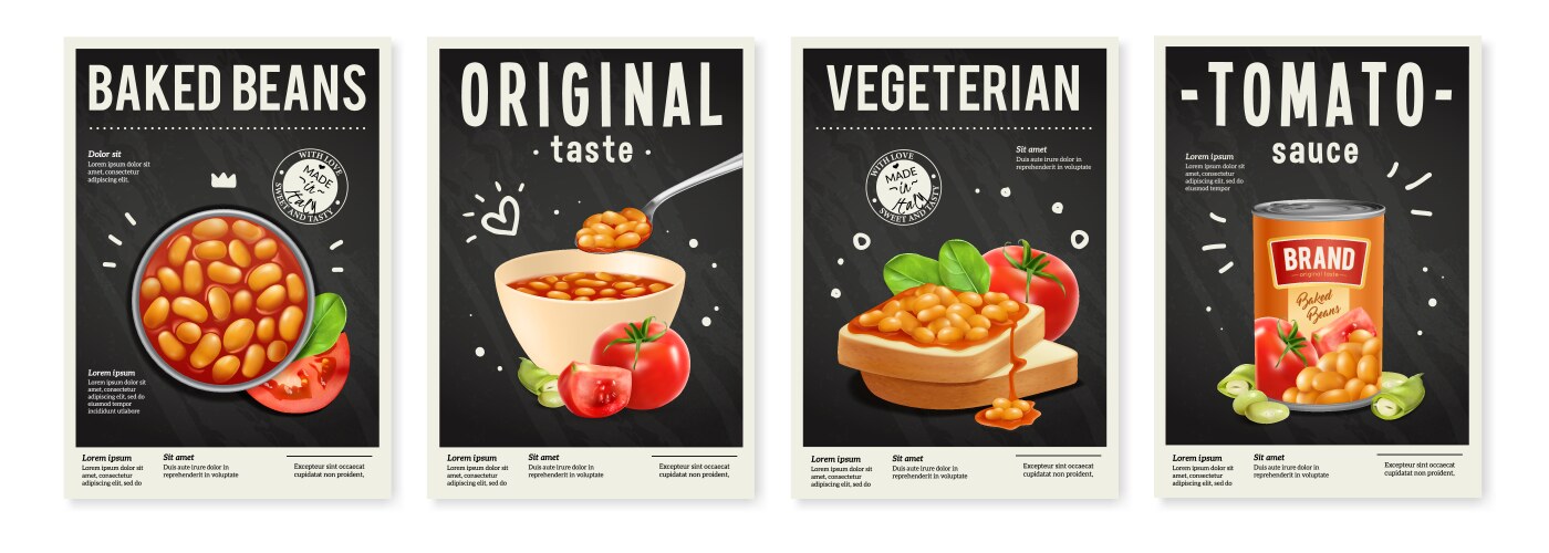 Healthy food posters banners layout with cartoon Vector Image