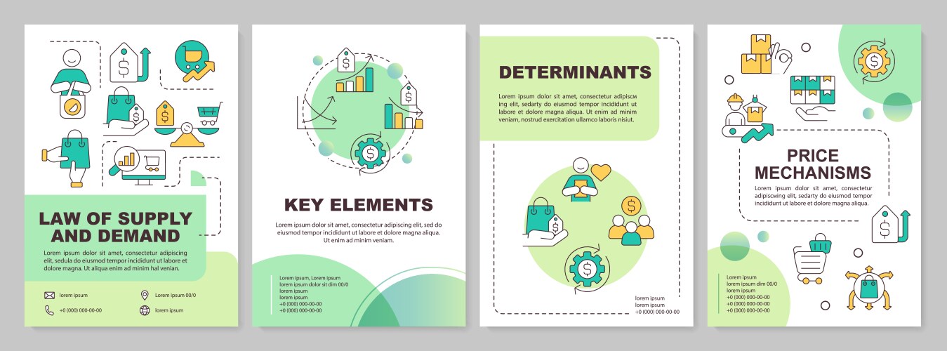 Politics science circle green brochure template Vector Image