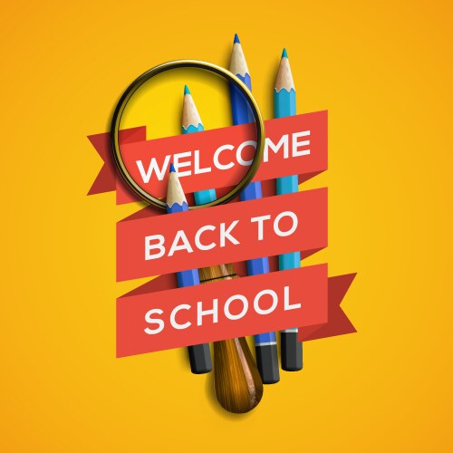 Welcome back to schoolcute school kids Royalty Free Vector