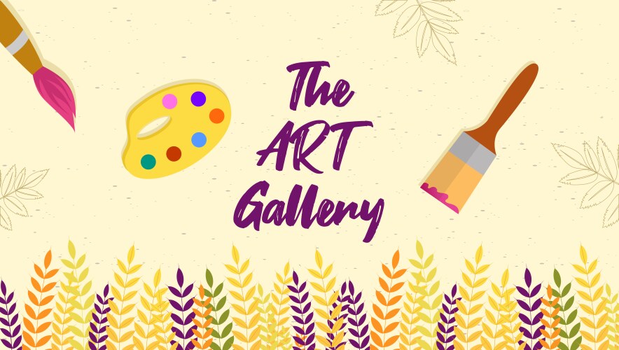 Banner design of the art gallery Royalty Free Vector Image