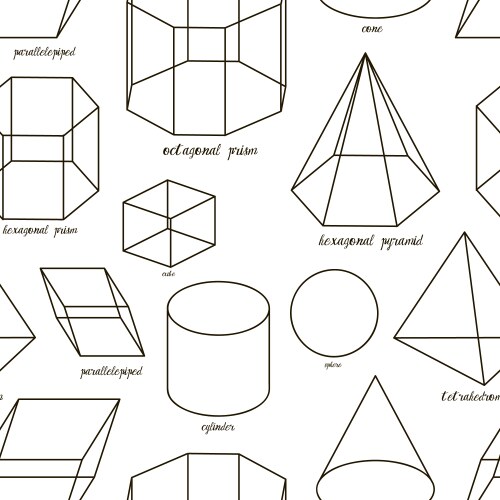 Basic geometric outline flat shapes educational Vector Image Basic geometric outline flat shapes educational Vector Image