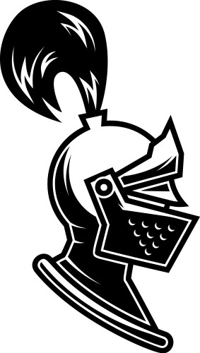Knight helmet monochrome Royalty Free Vector Image