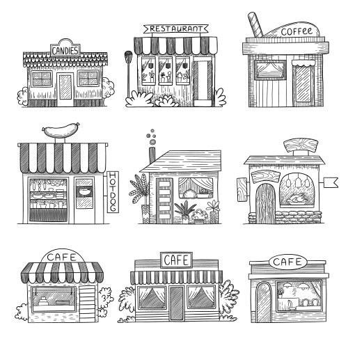 Business stickman hand drawn figures in different Vector Image