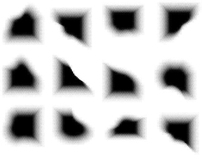 Halftone triangle pattern reprographic technique Vector Image
