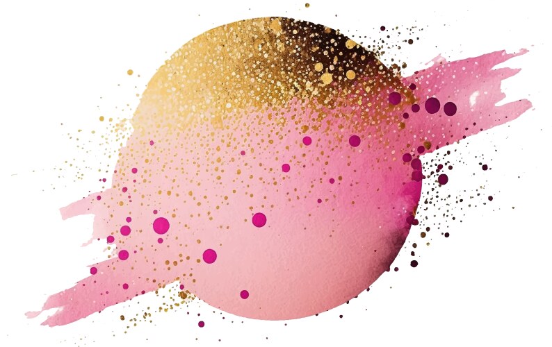 Hand painted splash wet pink watercolor Royalty Free Vector