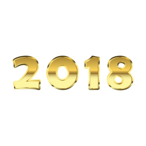 Golden numbers realistic metal plump numerals Vector Image
