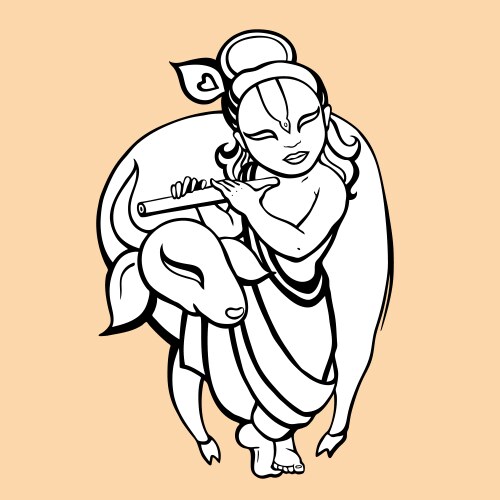 Radha krishna hindu god Royalty Free Vector Image