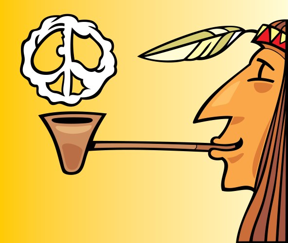 Pipe of peace drawing ceremonial native american Vector Image