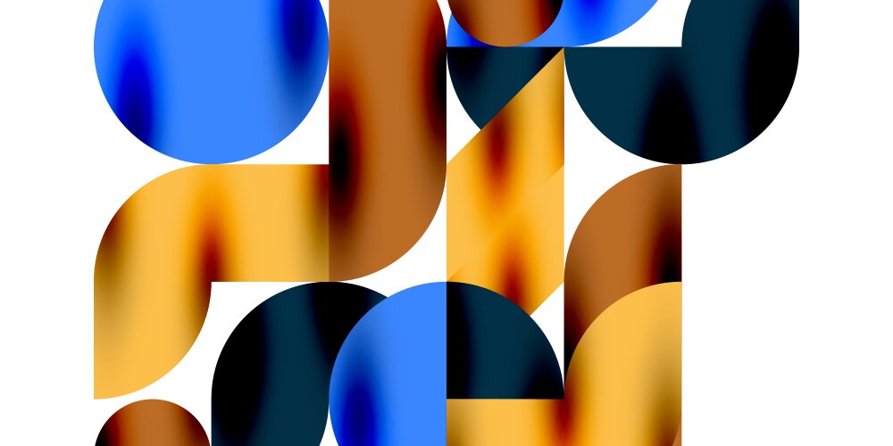 Tech minimal circular shapes geometric art Vector Image