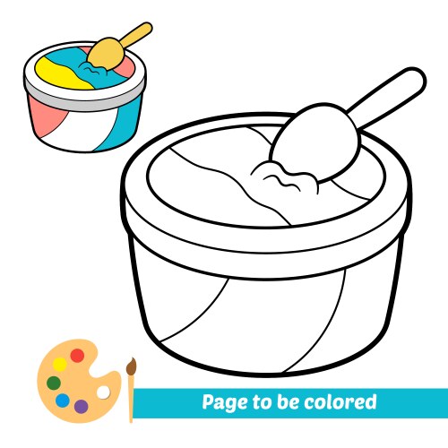 Coloring book for kids ice cream Royalty Free Vector Image