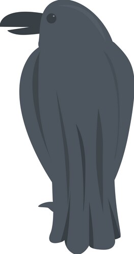 Top view fly crow icon cartoon flight art Vector Image