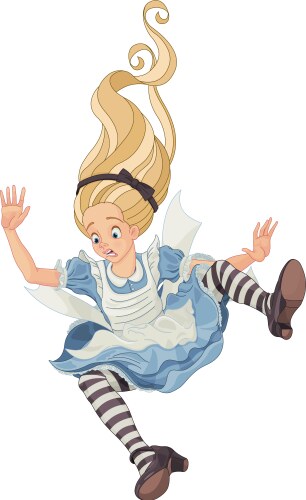 Falling alice Royalty Free Vector Image - VectorStock