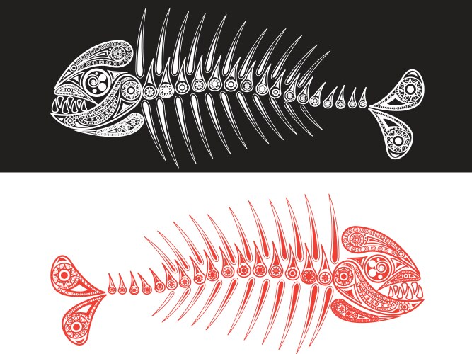 Cartoon Fish Skeleton Royalty Free Vector Image