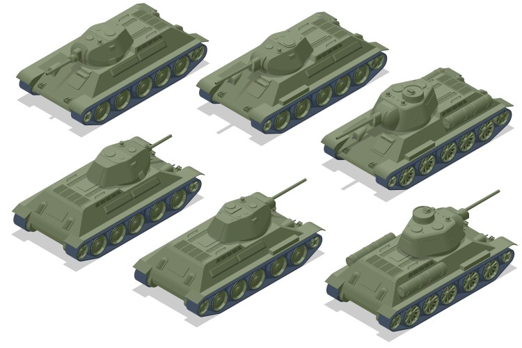 Isometric ussr tank self-propelled artillery isu Vector Image