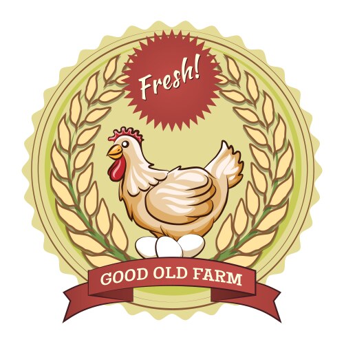 Poultry farm logo design template chicken Vector Image
