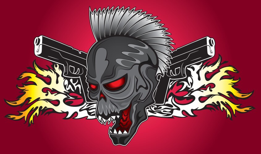 Punk skull Royalty Free Vector Image - VectorStock