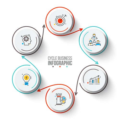 Cycle infographic with 6 options Royalty Free Vector Image