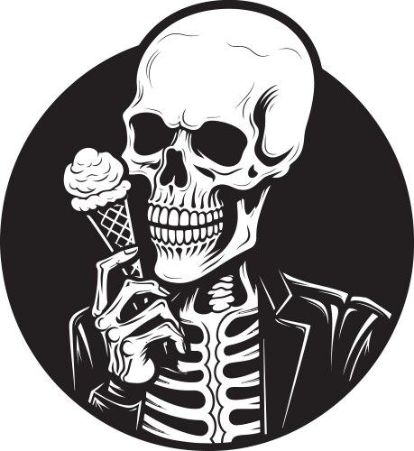 Frozen frights skeleton with soft serve ice cream Vector Image