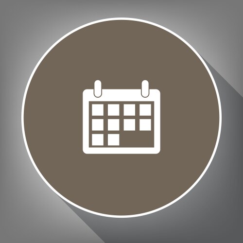 Calendar sign white icon Royalty Free Vector Image