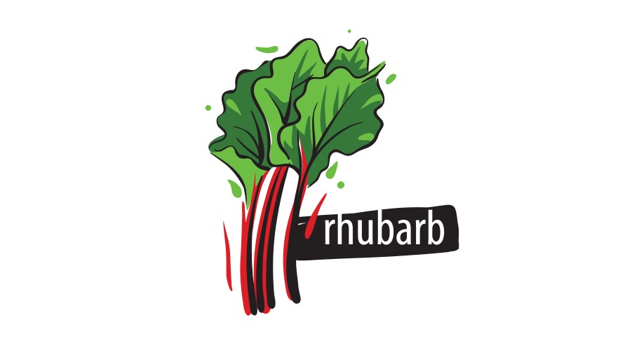 Rhubarb icon color isolated on white Royalty Free Vector