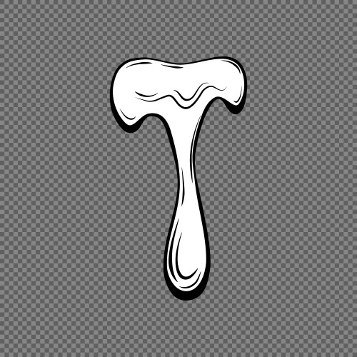 Dripping liquid outline contoured Royalty Free Vector Image