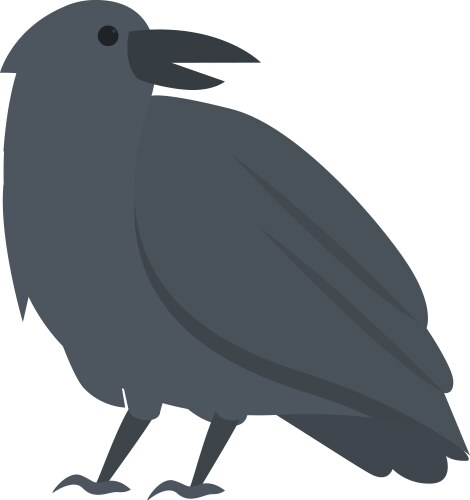 Raven bird icon cartoon flight death Royalty Free Vector