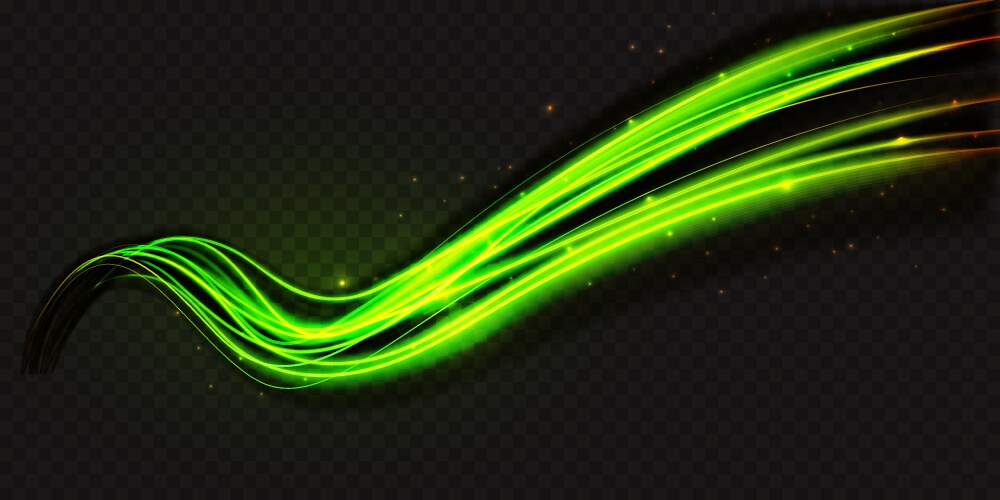 Luminous fire gold orange shape wave wavy glowing Vector Image