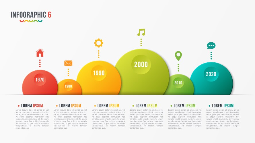 Infographic timeline rounded elements diagram Vector Image