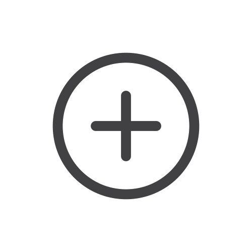 Plus icon set positive pictogram addition circle Vector Image