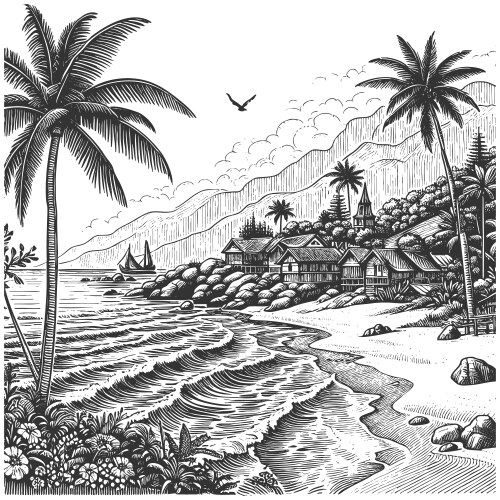 Woodcut Ocean Vector Images (over 2,500)