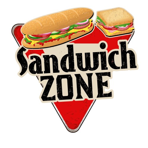 Vintage Sandwich Zone Sign Royalty Free Vector Image