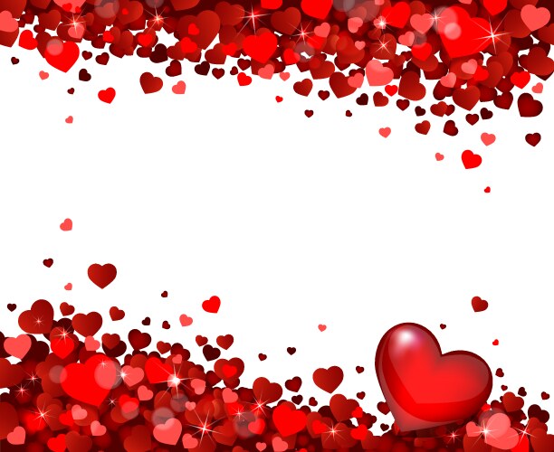 Valentines day background with hearts holiday Vector Image