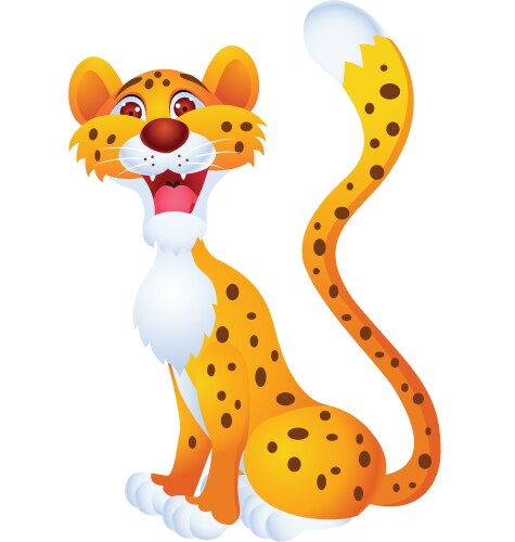 Smiling cheetah cartoon Royalty Free Vector Image