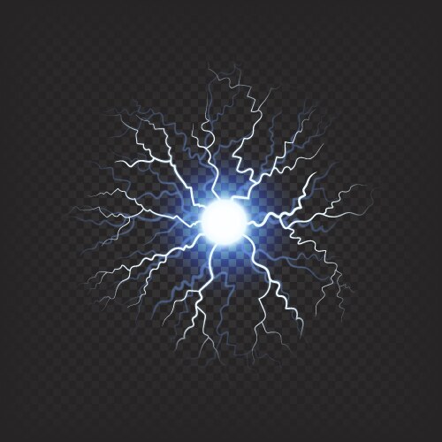 Electrical burst ball lightning realistic Vector Image