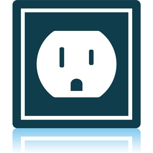 Electrical outlet power socket icon neon concept Vector Image