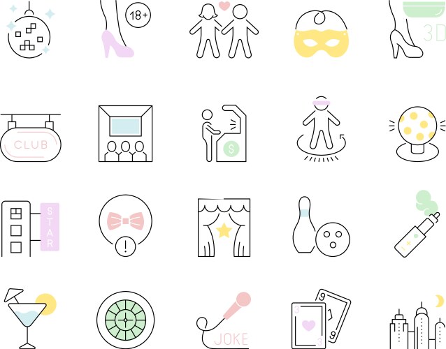 Aging society line icon set Royalty Free Vector Image