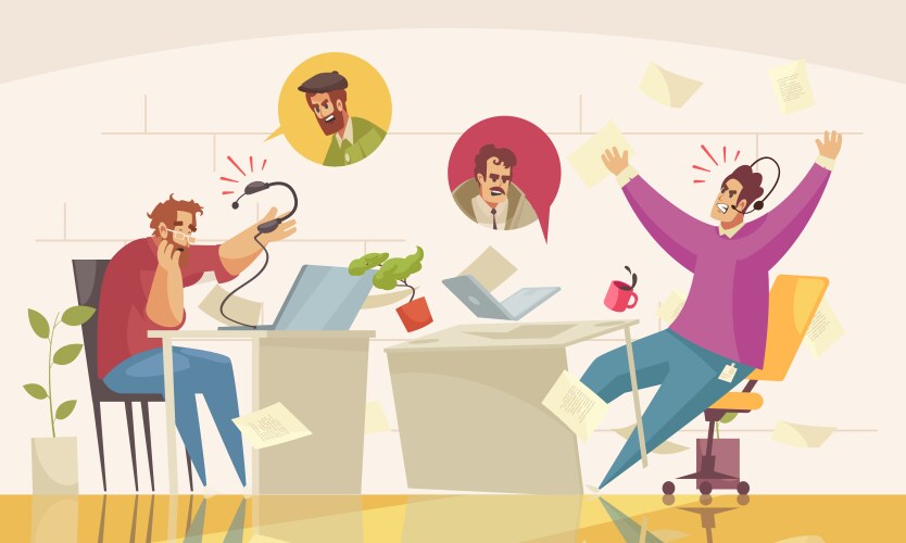 Angry Call Center Vector Images (71)