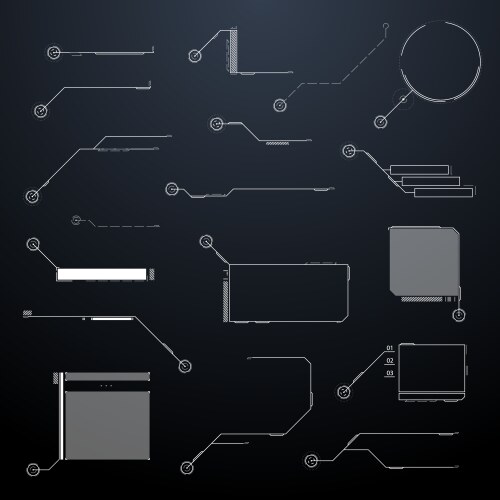 Retro futuristic interface elements Royalty Free Vector