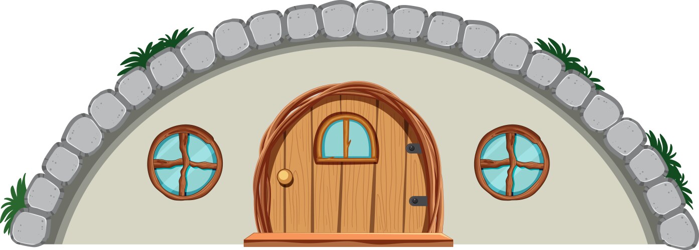 Hobbit house isolated on white background Vector Image