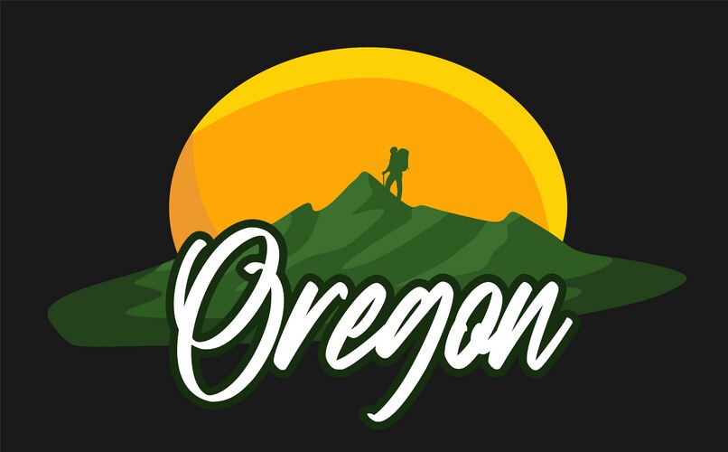 Oregon state with beautiful views Royalty Free Vector Image
