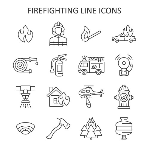 Set of fire department emblems and badges Vector Image