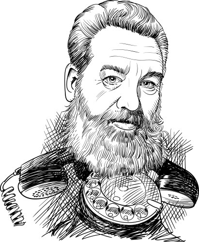 Alexander Bell - Telephone Inventor Royalty Free Vector
