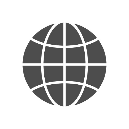Global grid icon round world map symbol Royalty Free Vector