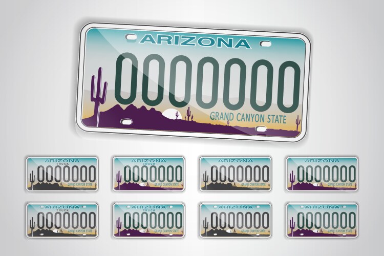 Car plates vehicle license numbers different Vector Image