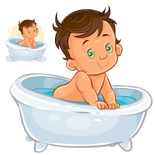 Cartoon child taking a bath Royalty Free Vector Image