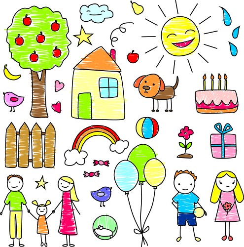Children drawing design Royalty Free Vector Image